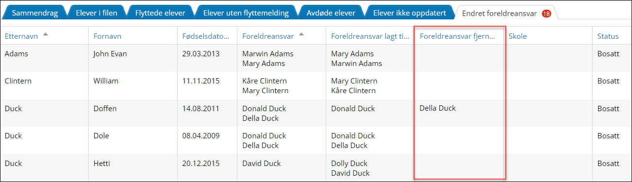 Folkeregister filimport - Foreldreansvar